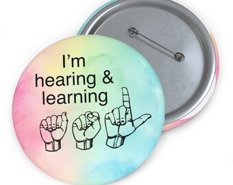 I Know Sign Language Pin Badge Button - Etsy