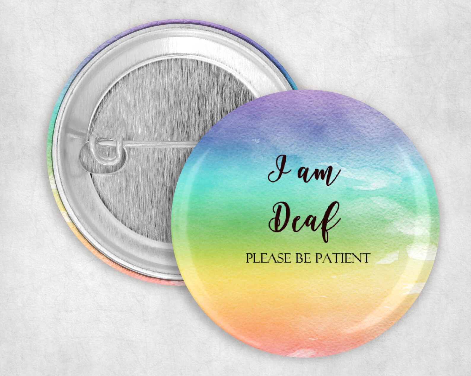 Deaf Pin, I Am Deaf Button, Hearing Loss Pin, Hearing Impaired Button ...