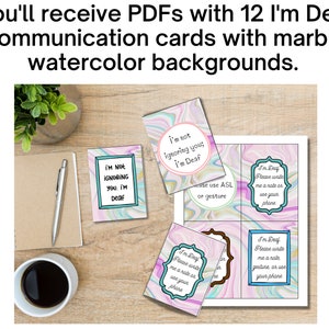 Printable Communication Cards: I'm Deaf Please Use ASL, Gesture, or ...