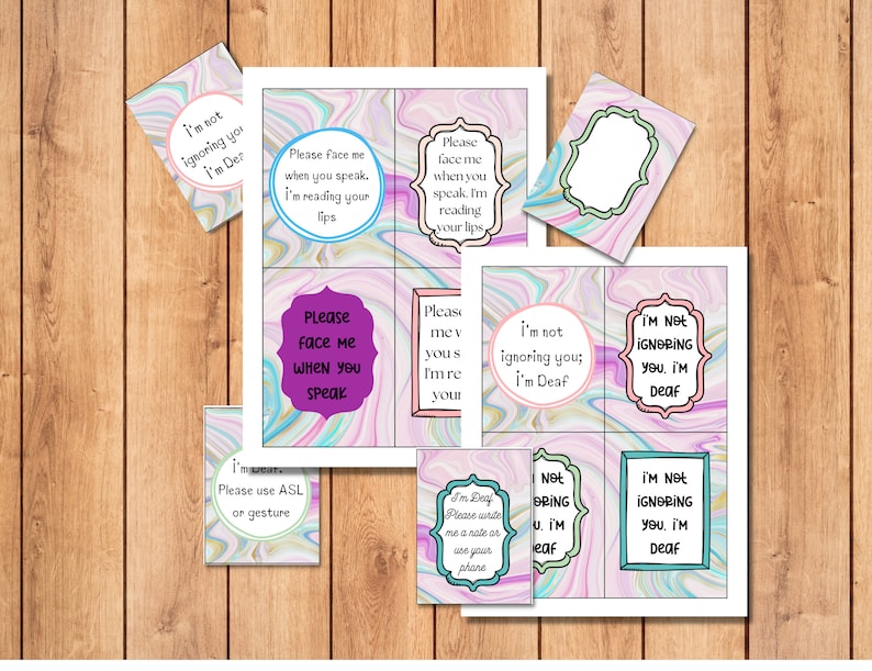 Printable Communication Cards: I'm Deaf Please Use ASL - Etsy