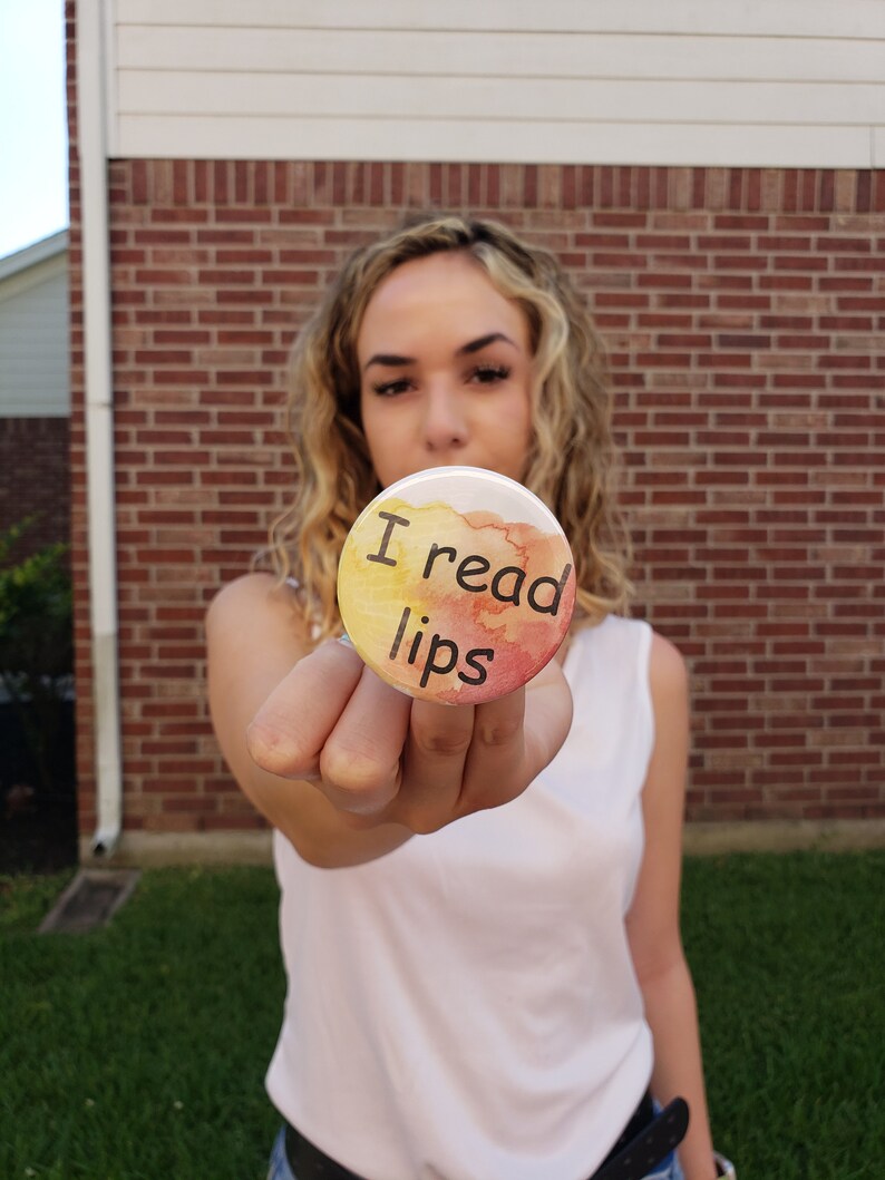 Watercolor I Read Lips Button Hearing Impairment Hard of - Etsy