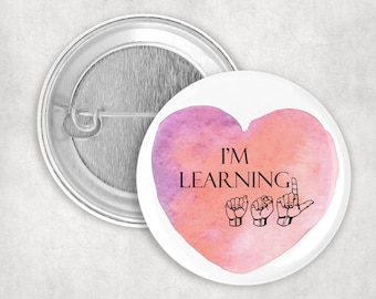 I Know Sign Language Pin Badge Button - Etsy