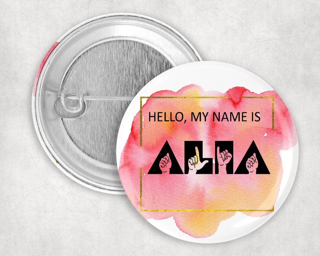 ASL Name Pin, Fingerspelling Name Button, Personalized ASL Button ...