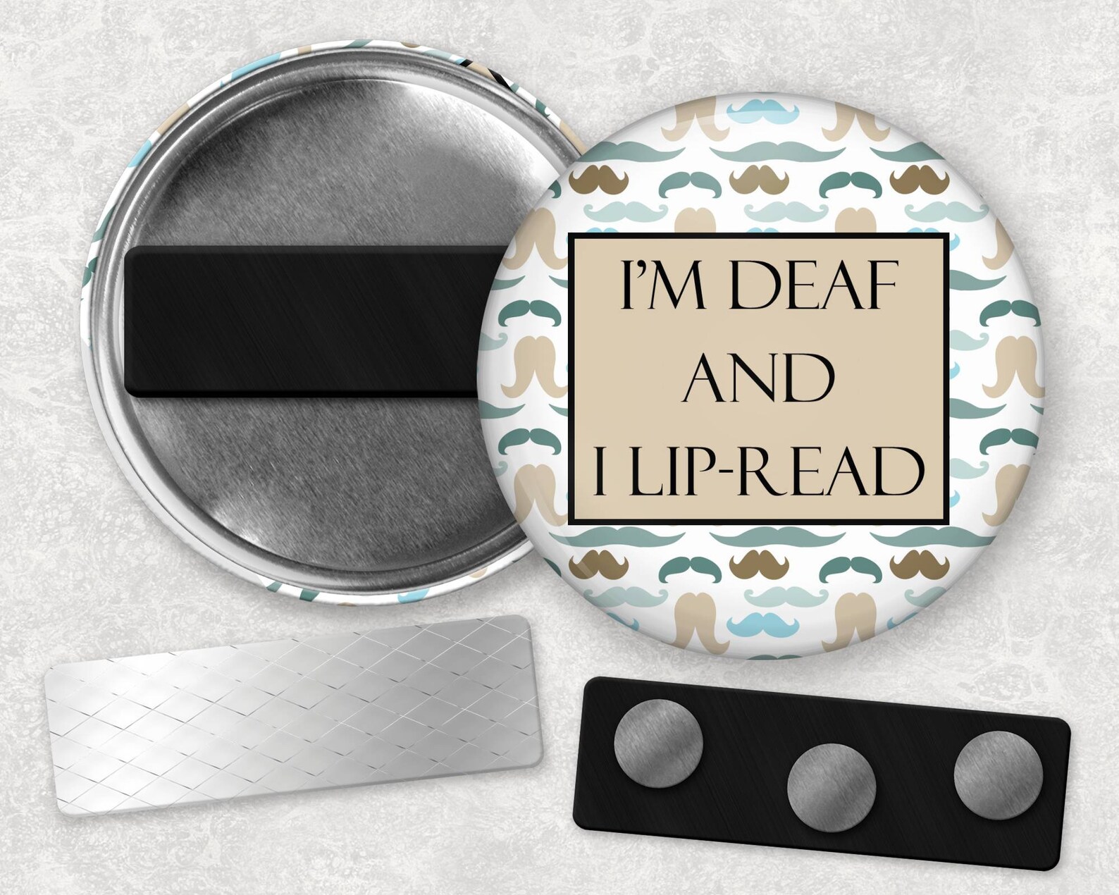 Deaf Pin, I Am Deaf Button, Hearing Loss Pin, Hearing Impaired Button ...