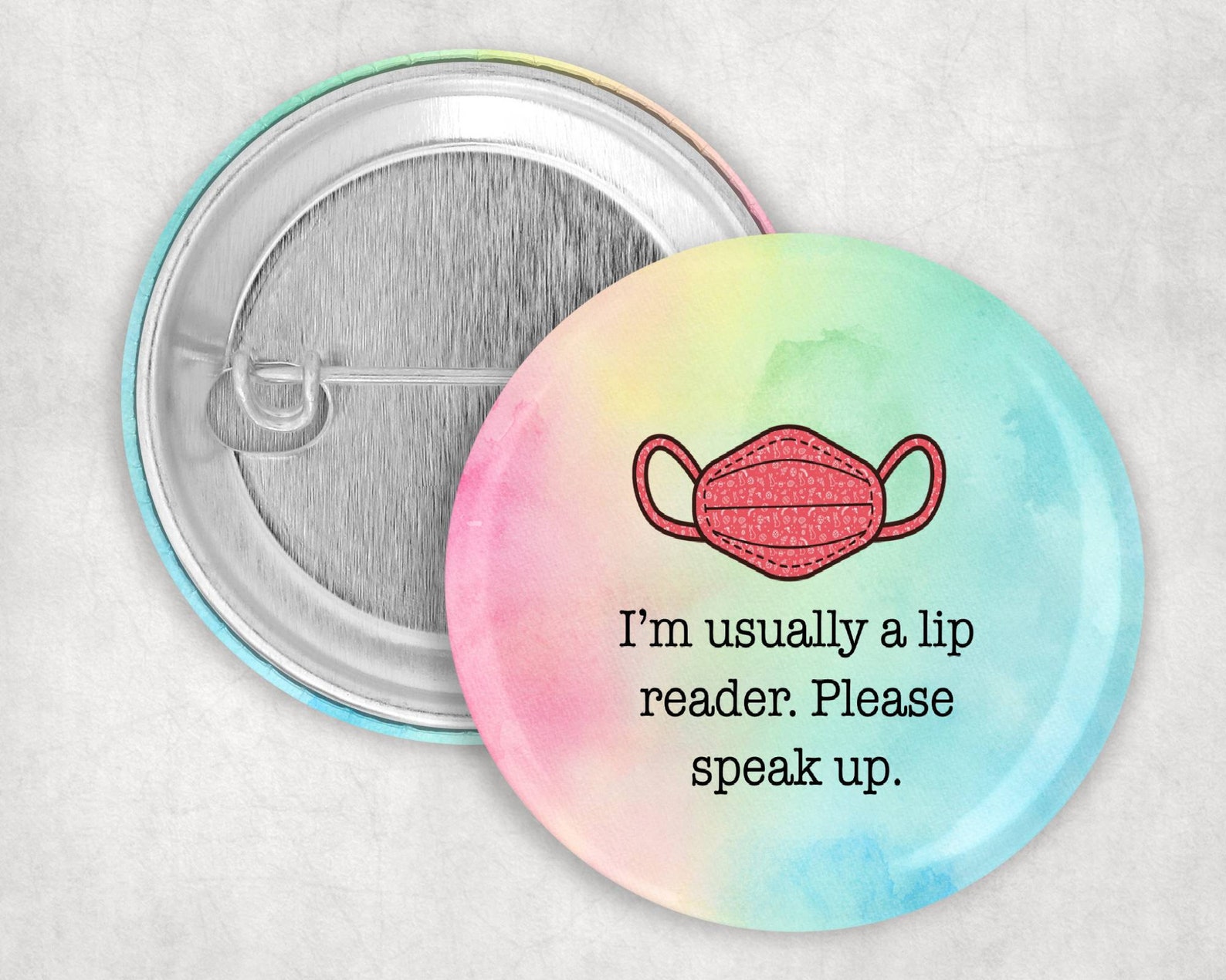 Deaf Button: I'm Deaf and I Read Lips, 1.25 2.25 or 3" Pin for Lip ...