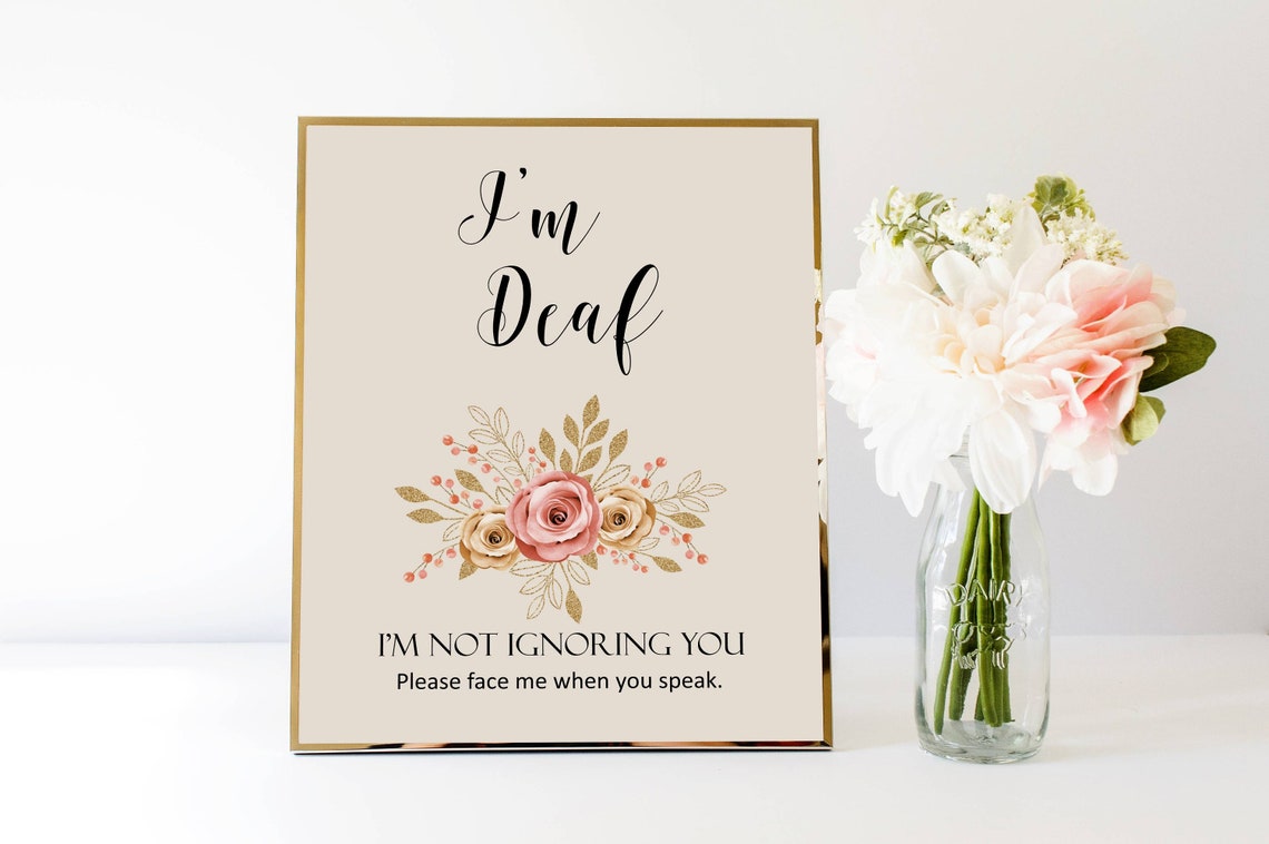 I'm Deaf Printable Sign for Desk or Wall 8 X - Etsy