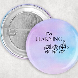 ASL Name Pin, Fingerspelling Button, Personalized ASL Button, American ...
