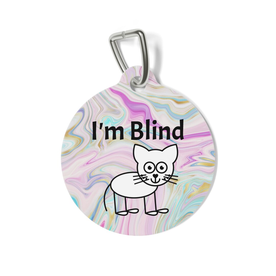 I'm Blind Cat Tag: I'm Blind With a Cute Cat Stick Figure, Two-sided ...