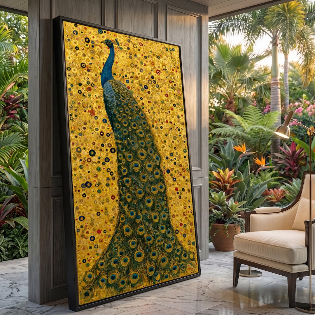 Majestic Peacock Feather Canvas, Golden Abstract Background, Elegant ...