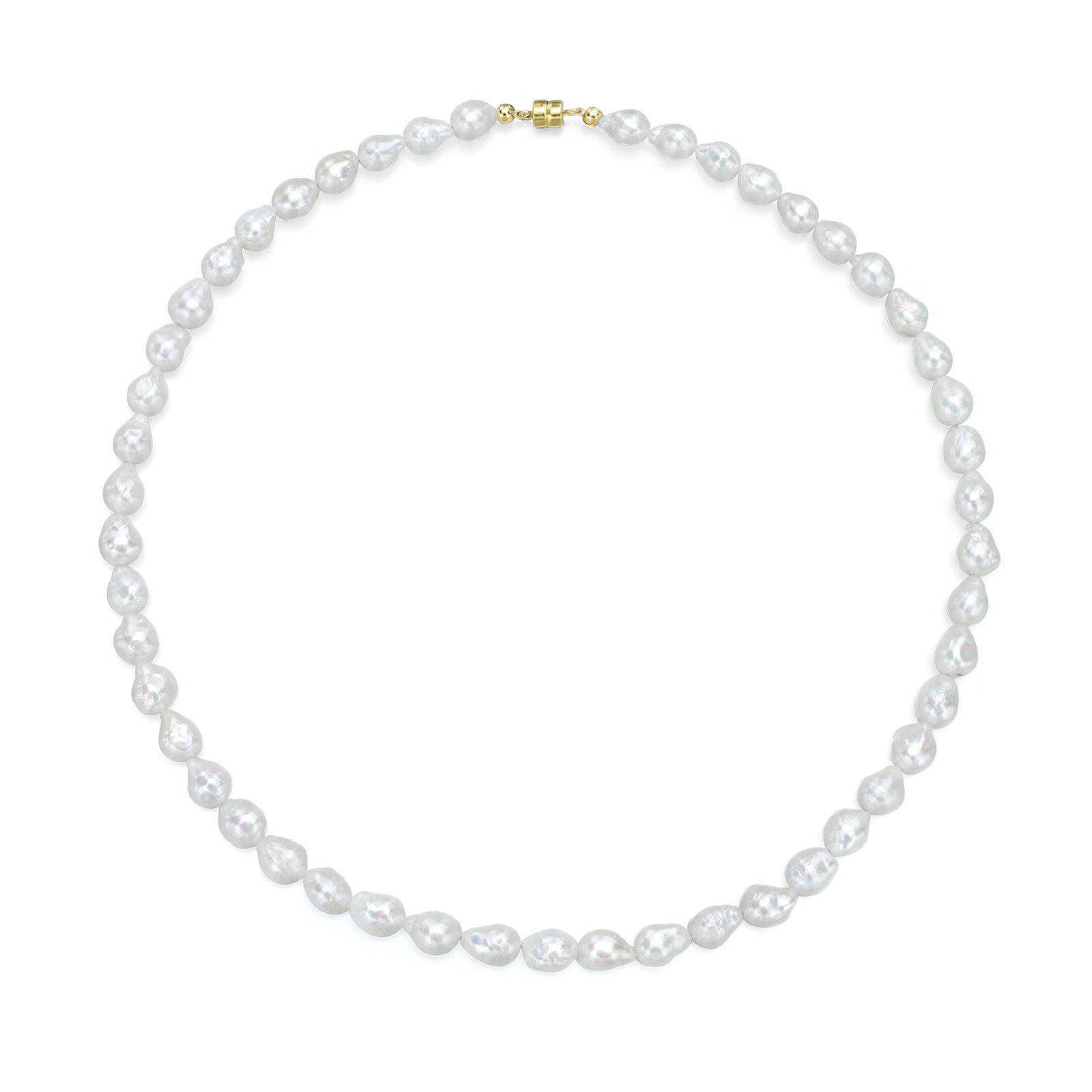 18 Inch Small Baroque Freshwater White Pearl Necklace ,baroque Pearl ...