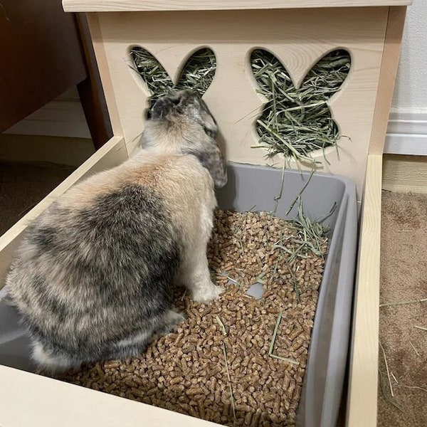 Rabbit Litter Box Hay Feeder - Etsy