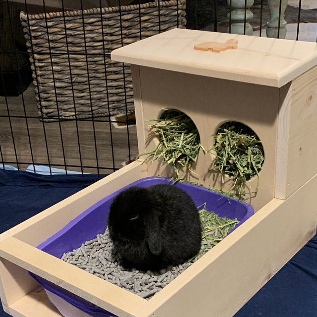 Rabbit Hay Feeder With Litter Box - Etsy