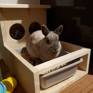 Rabbit Hay Feeder With Litter Box - Etsy Australia