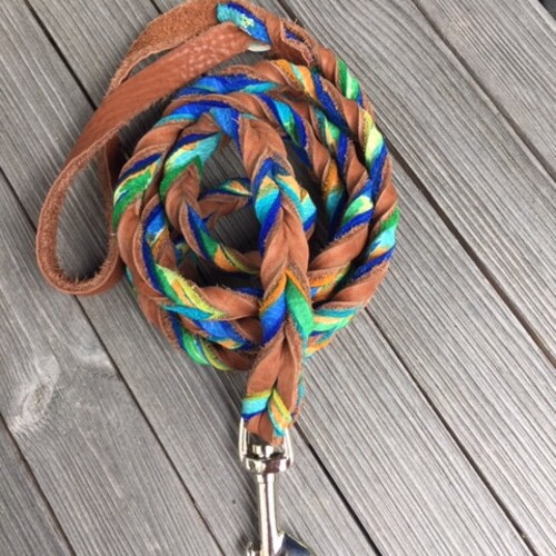 Braided Bullhide Lead 4' Long Leather Handmade Leash - Etsy