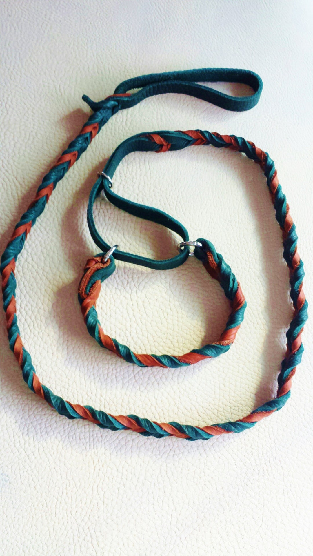 5' Leather Agility Slip Lead, Leash for Dog Agility, Martingale Leash ...