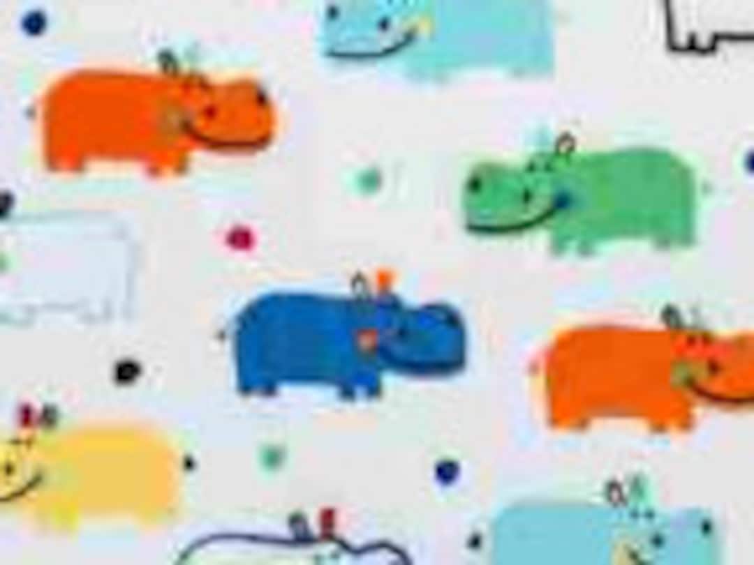 Shannon Cuddle Happy Hippo, Fabric Yard - Etsy