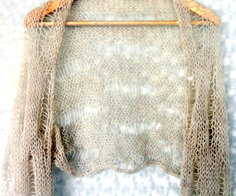 Ecru Crop Cardigan Shrug, Evening Shrug for Spring Summer, Mohair ...