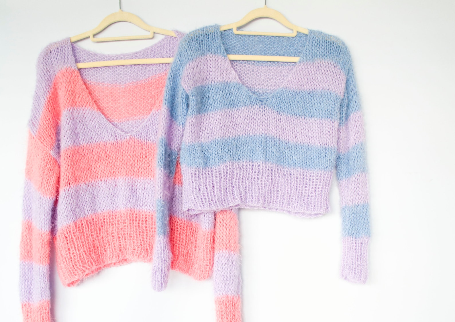 Pastel Knit Sweater Women's Striped Color Block Sweater | Etsy