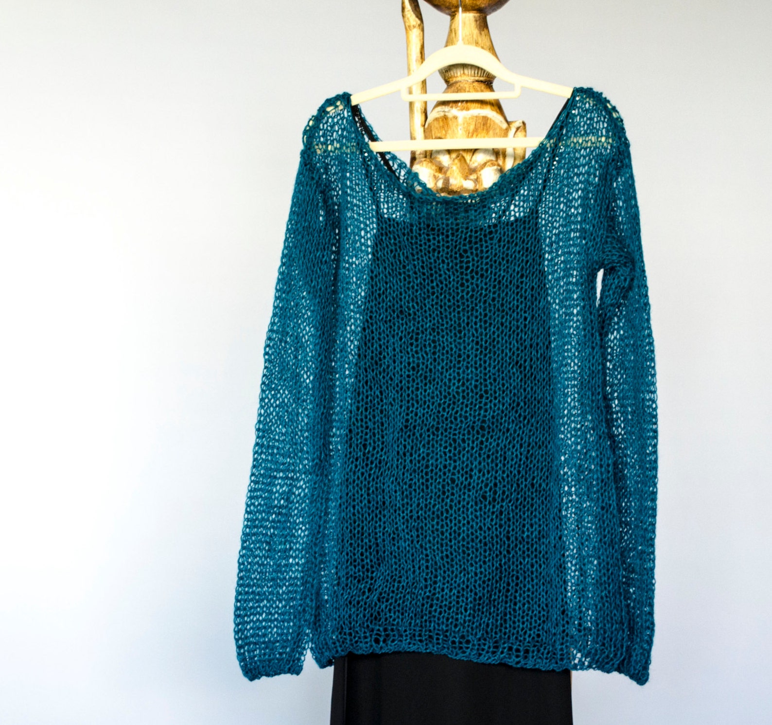 Bohemian Sweater Spring Sweater Black Mohair Sweater Loose - Etsy