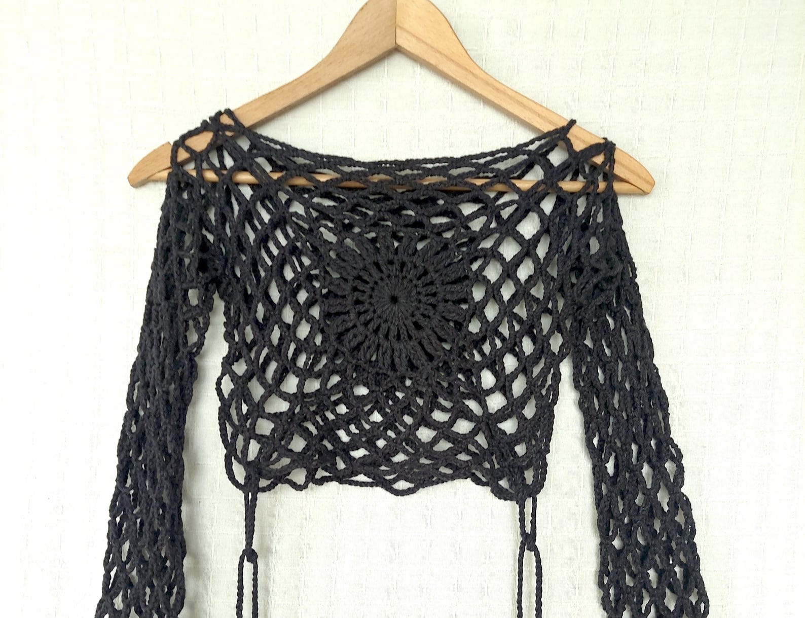 Spiderweb Crochet Bolero, Witchy Festival Knit Shrug, Dark Fae Ritual ...