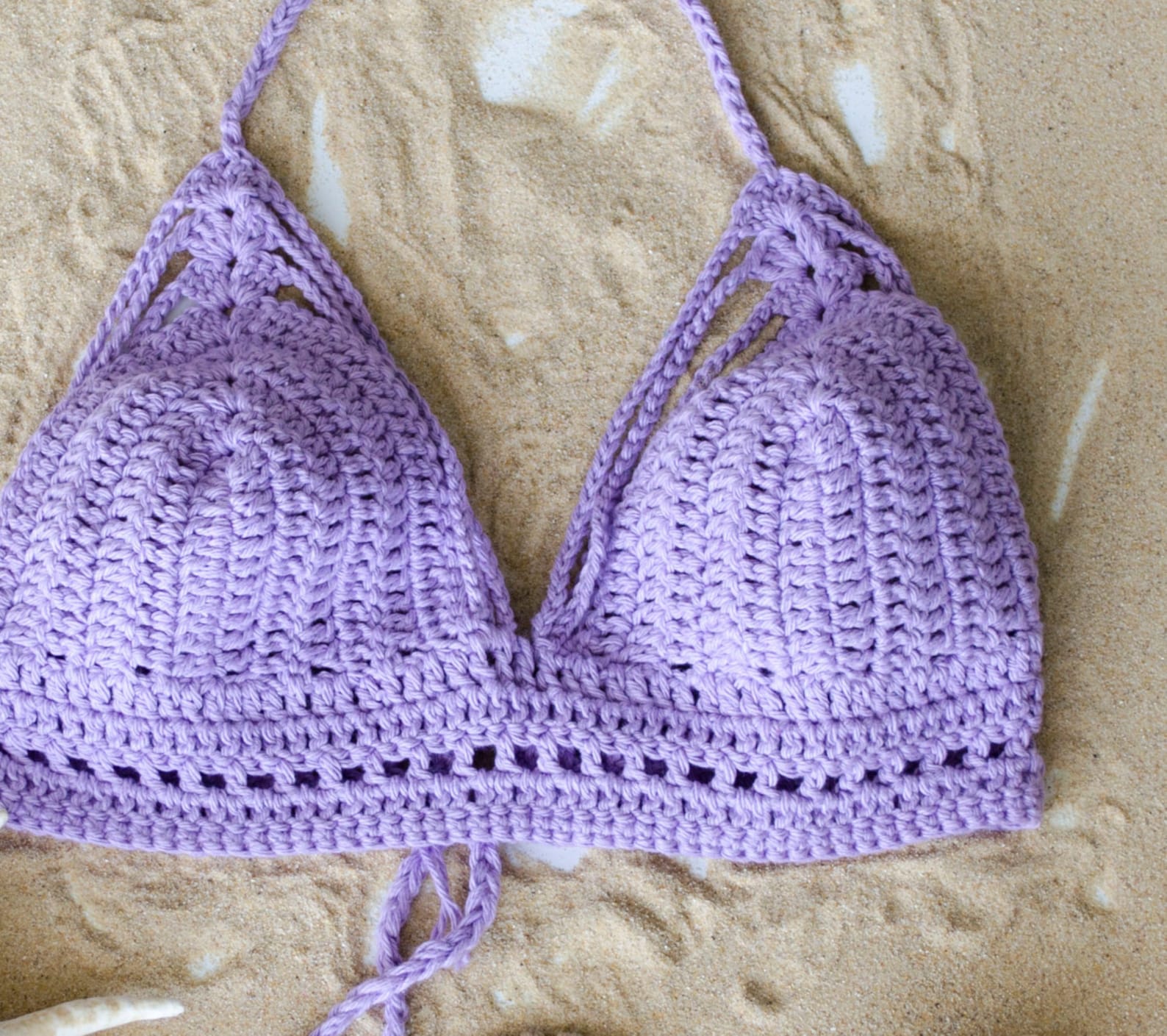 Purple Boho Chic Crochet Bralette Crochet Bra Summer Tank | Etsy