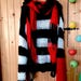 Striped Grunge Mohair Sweater, Red Black White Stripey Jumper, Classic ...