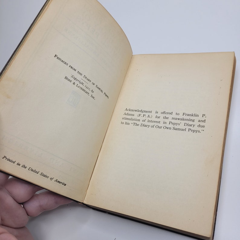 Samuel Pepys Diary Condensed Edited by Richard Le Gallienne, Modern ...