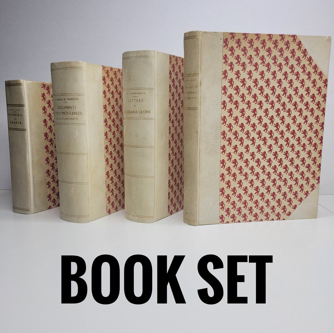 Red Lion Decorative Book Set, Antique Books, Instant Library, Vintage ...