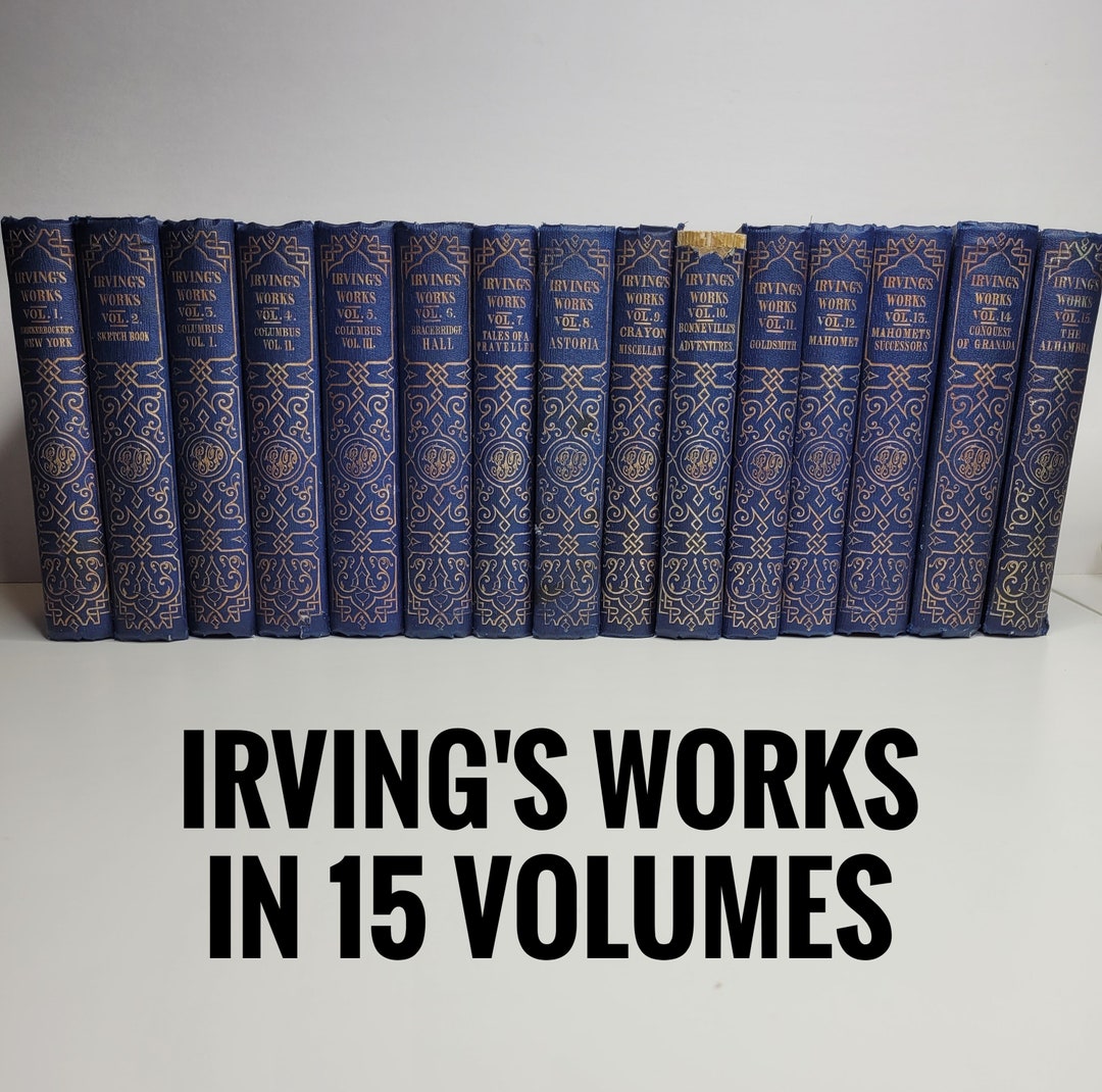 Washington Irving's Works: 15 Volume Antique Book Set, 1851 Revised ...