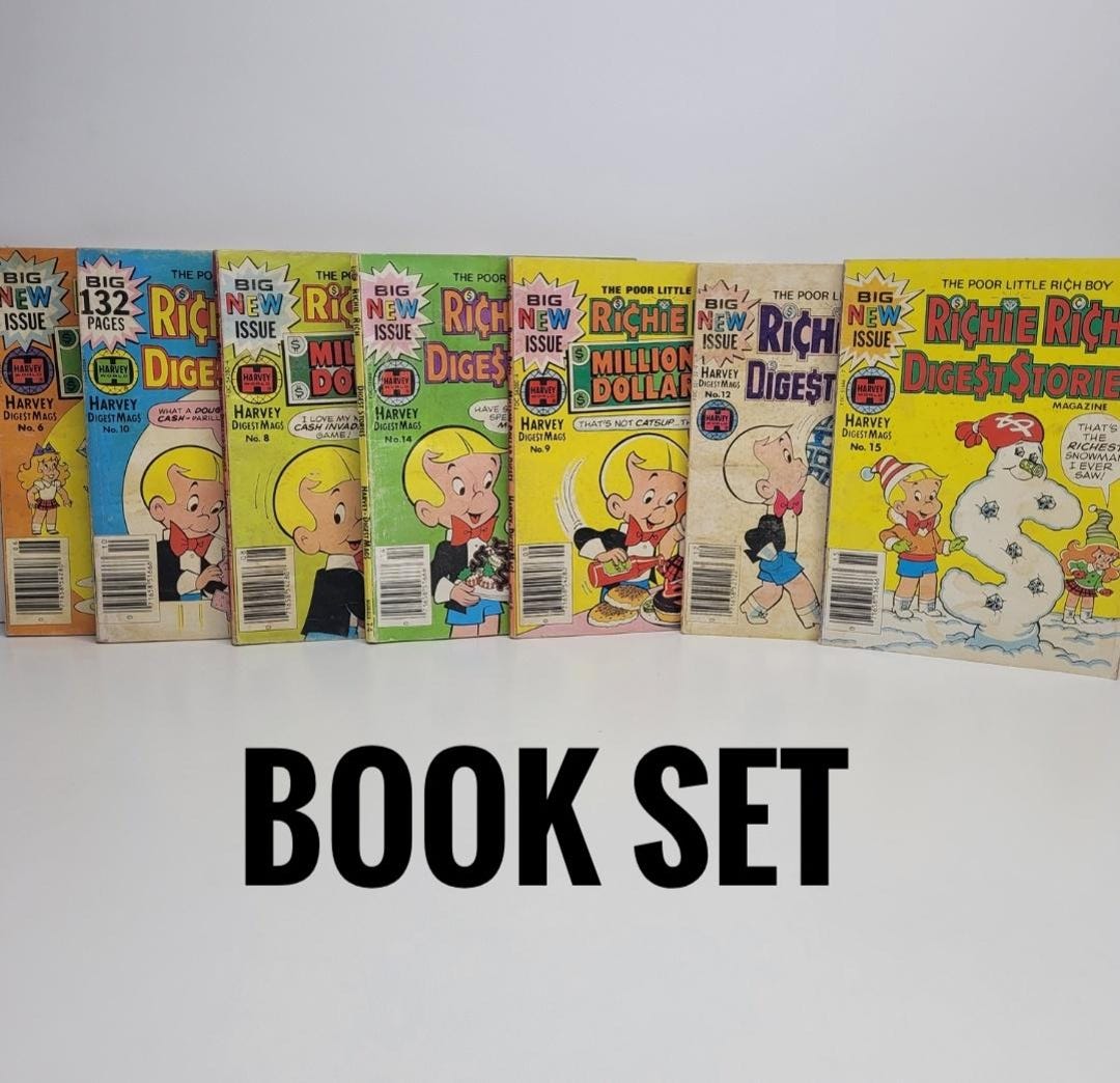 Richie Rich Digest Book Set, Vintage Comic Books, Poor Little Rich Boy ...