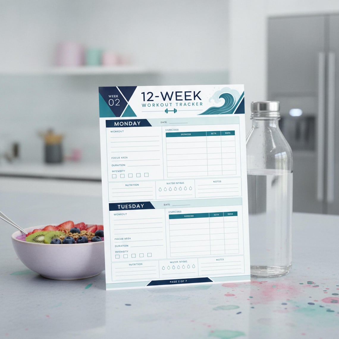 12-week Workout Tracker Printable, Fitness Progress Log, Exercise Habit ...