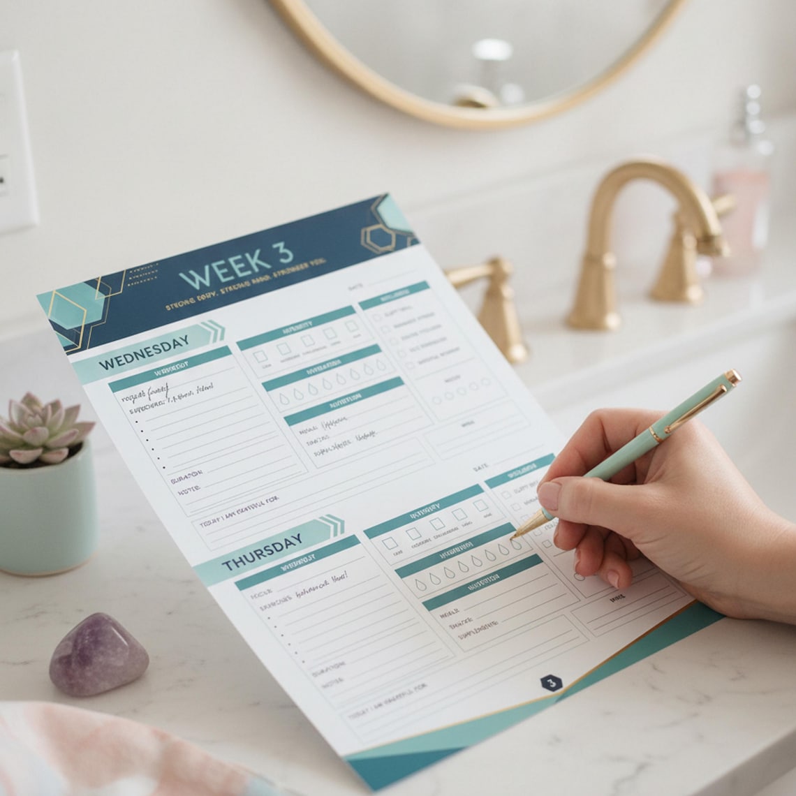 12-week Workout Tracker Printable, Fitness Progress Log, Exercise Habit ...