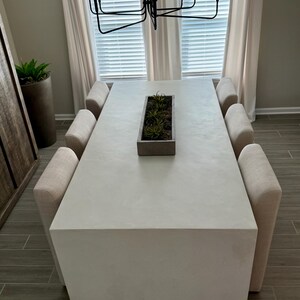 Waterfall Concrete Rectangular Dining Table - Etsy