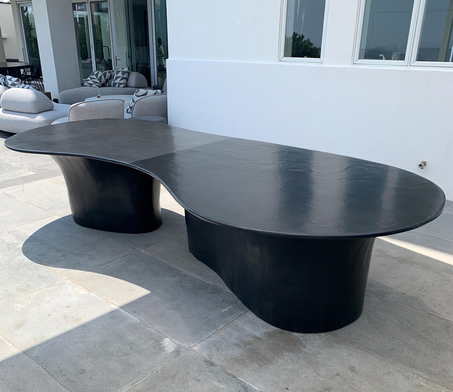 Concrete Dining Table | Modern Indoor Outdoor Table “organic Form Oval ...