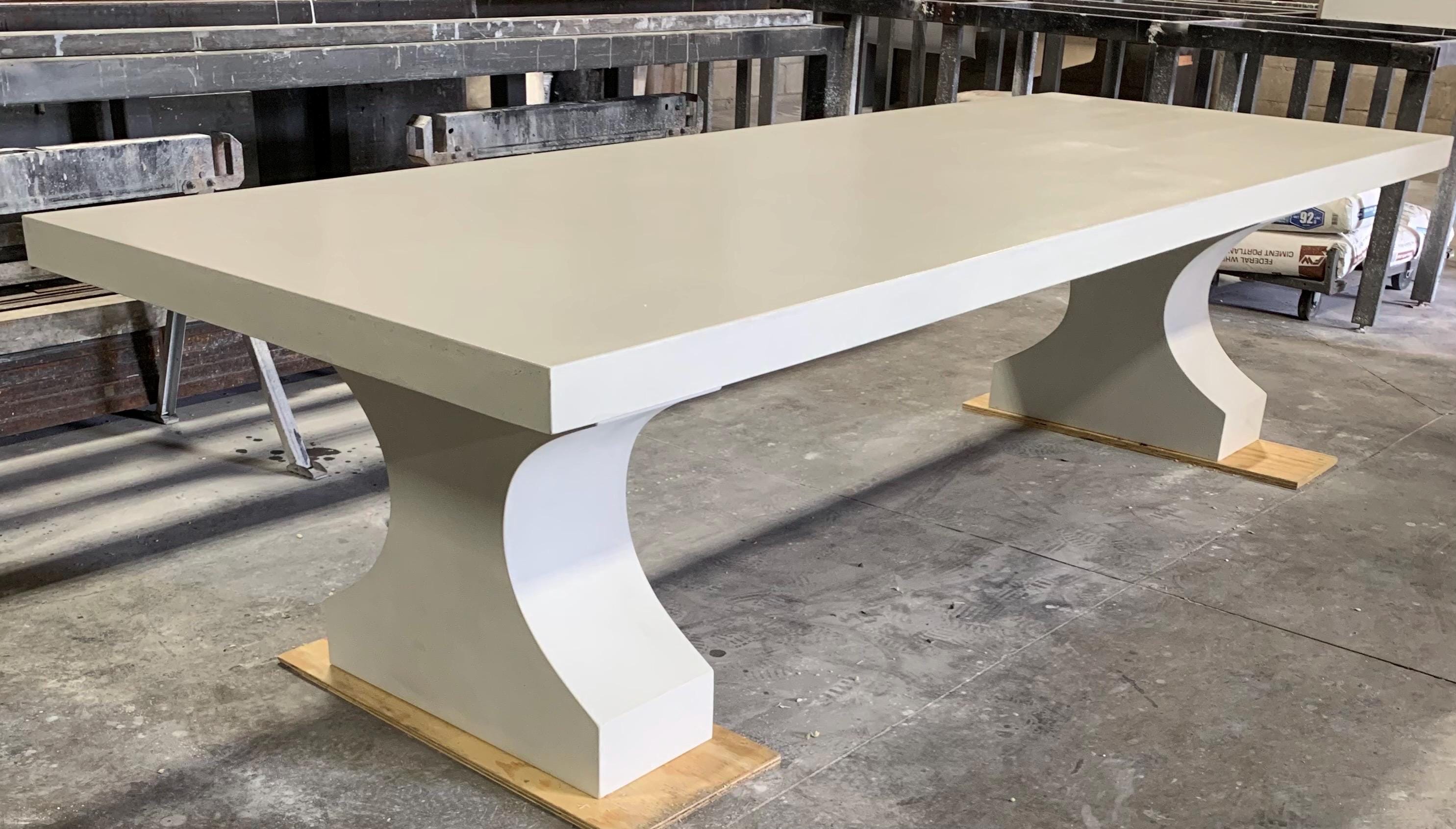 Trestle Concrete Rectangular Dining Table - Etsy