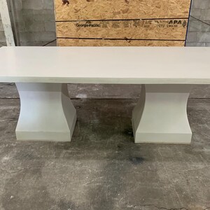 Pedestal Concrete Rectangular Dining Table - Etsy
