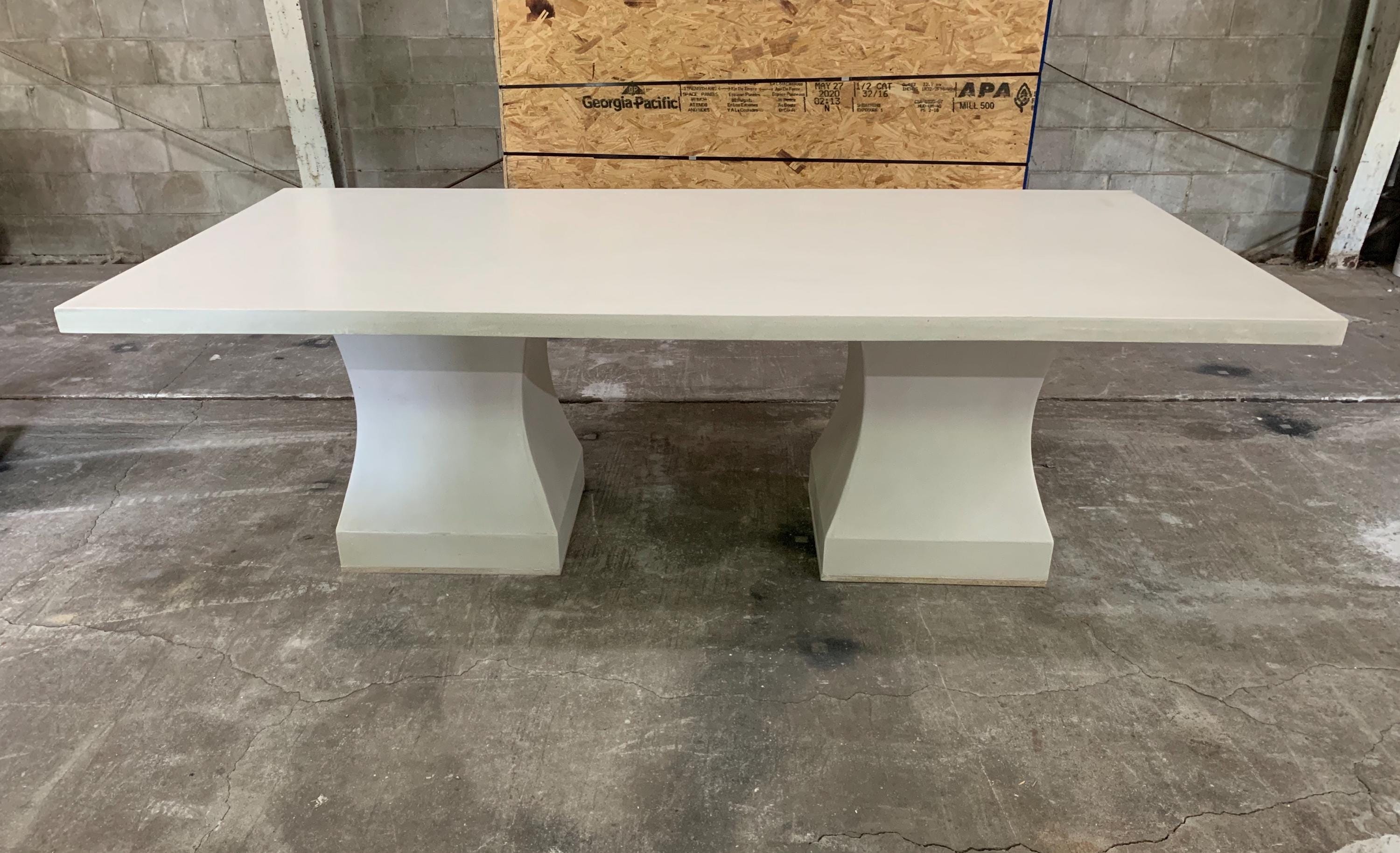 Pedestal Concrete Rectangular Dining Table - Etsy