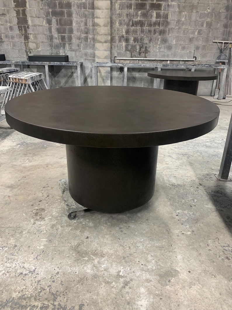 Round Concrete Dining Table | Custom Indoor Outdoor Table | Handcrafted ...