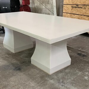 Pedestal Concrete Rectangular Dining Table - Etsy