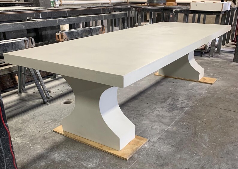 Trestle Concrete Rectangular Dining Table - Etsy