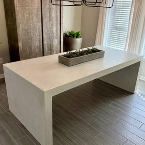 Waterfall Concrete Rectangular Dining Table - Etsy