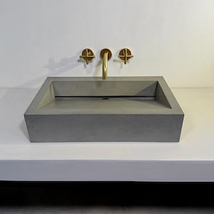 Concrete Wedge Sink | Modern Bathroom Ramp Vanity - Etsy