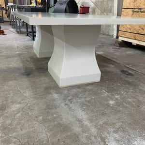 Pedestal Concrete Rectangular Dining Table - Etsy