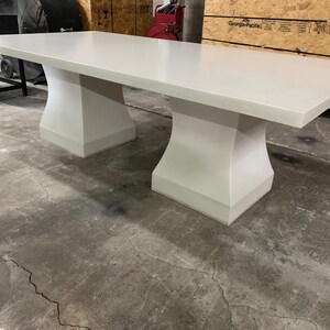 Pedestal Concrete Rectangular Dining Table - Etsy