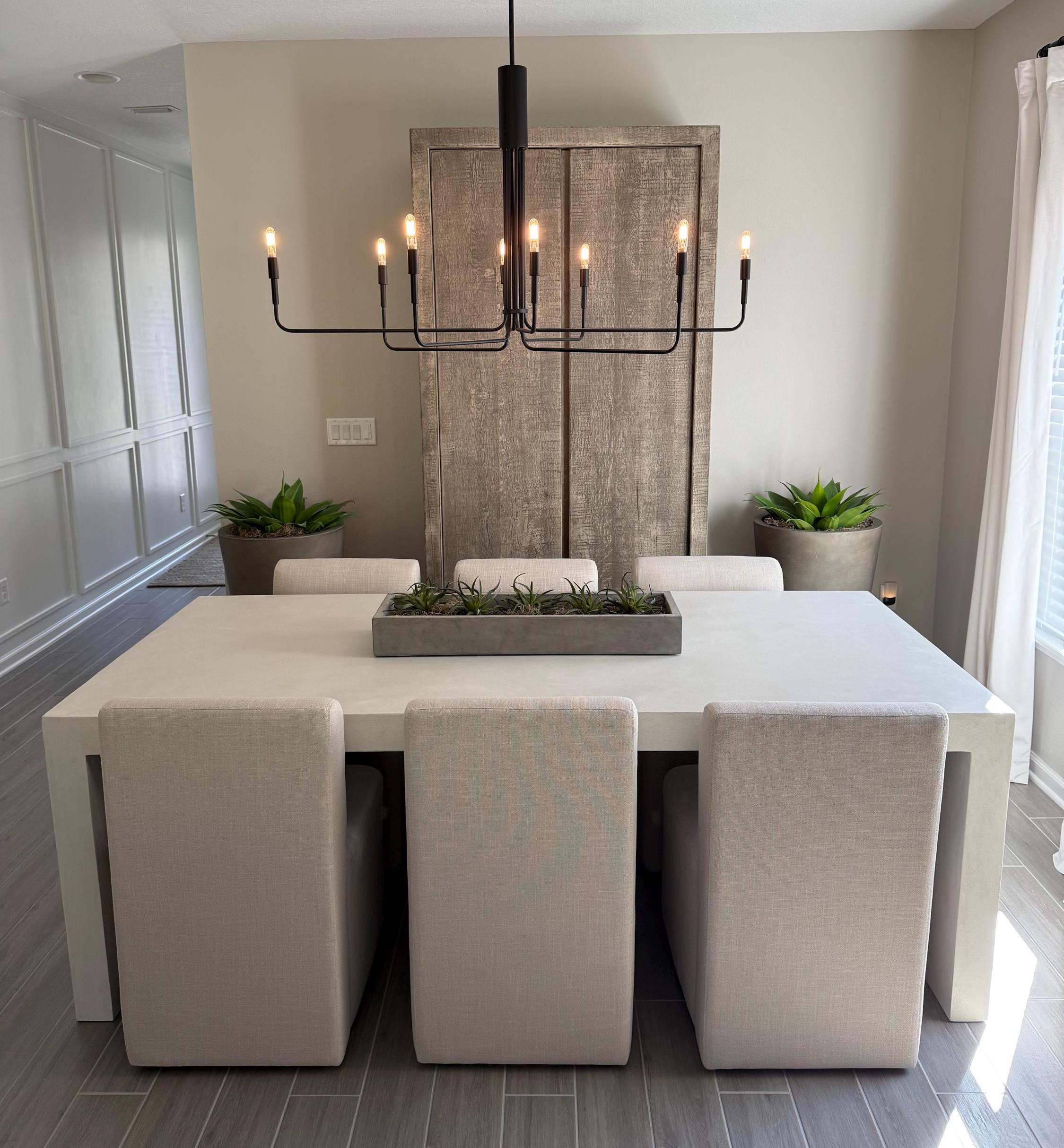 Waterfall Concrete Rectangular Dining Table - Etsy