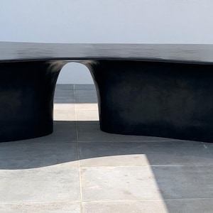 Concrete Dining Table | Modern Indoor Outdoor Table “organic Form Oval ...