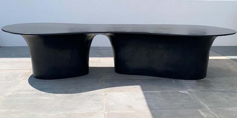 Concrete Dining Table | Modern Indoor Outdoor Table “organic Form Oval ...