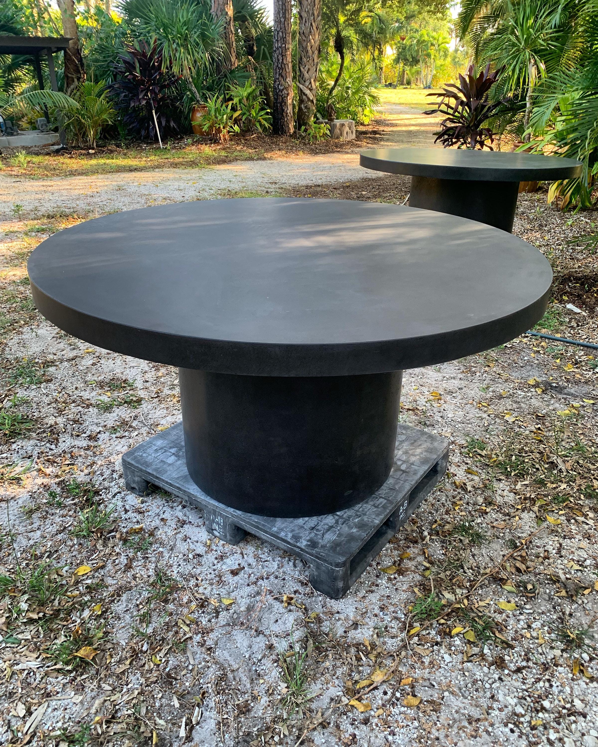 Round Concrete Dining Table | Custom Indoor Outdoor Table | Handcrafted ...