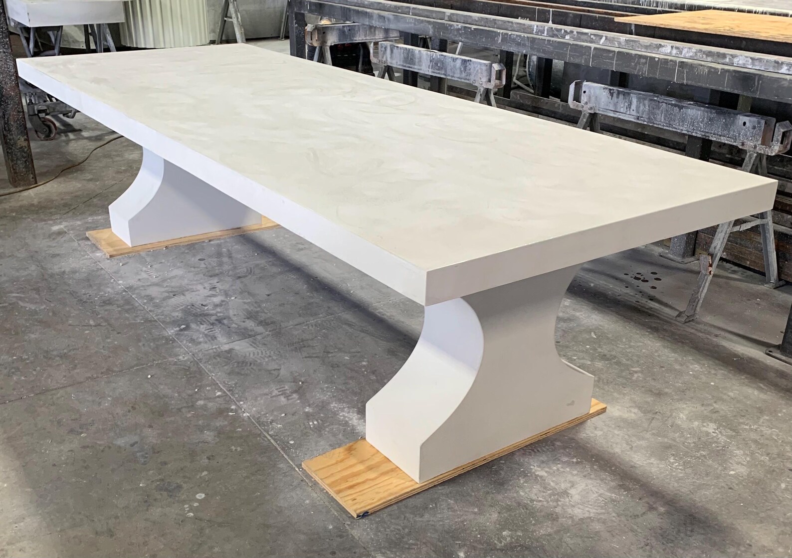 Trestle Concrete Rectangular Dining Table - Etsy