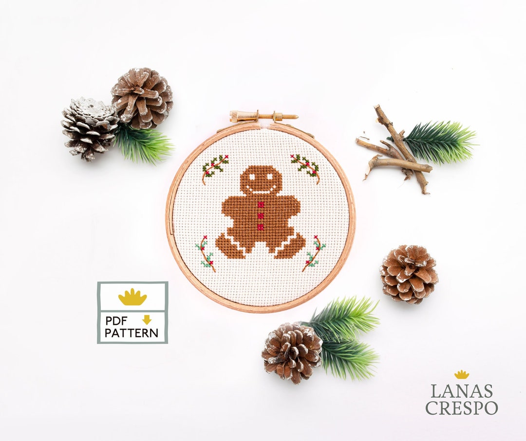 Gingerbread Cross Stitch Pattern, Christmas Gingerbread Pattern ...